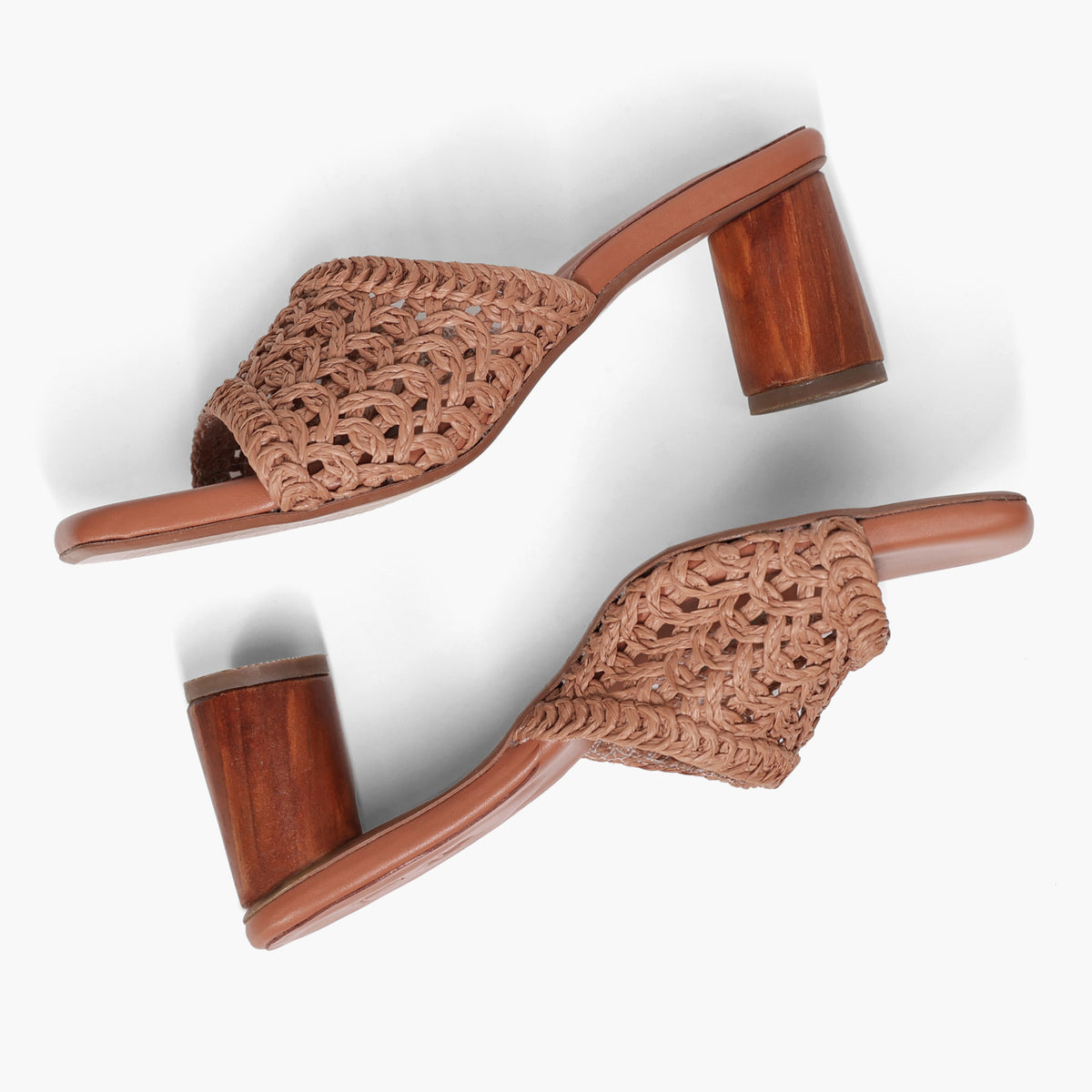 Baya Weaver Mules: Raffia Craftsmanship on PineWood Heels – Birdhouse
