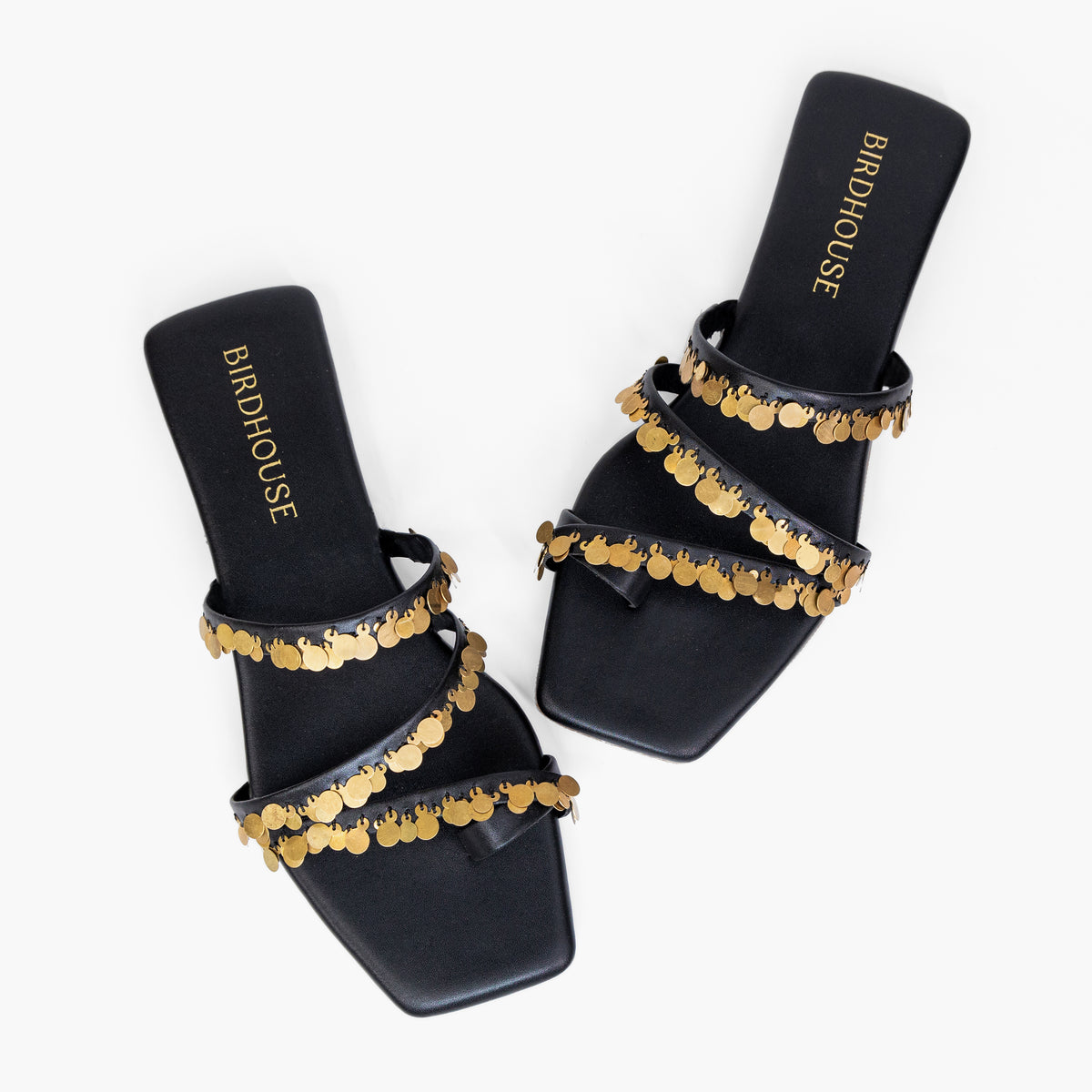 Bulbul Hand-Embroidered Sandals with Brass Beads – Birdhouse